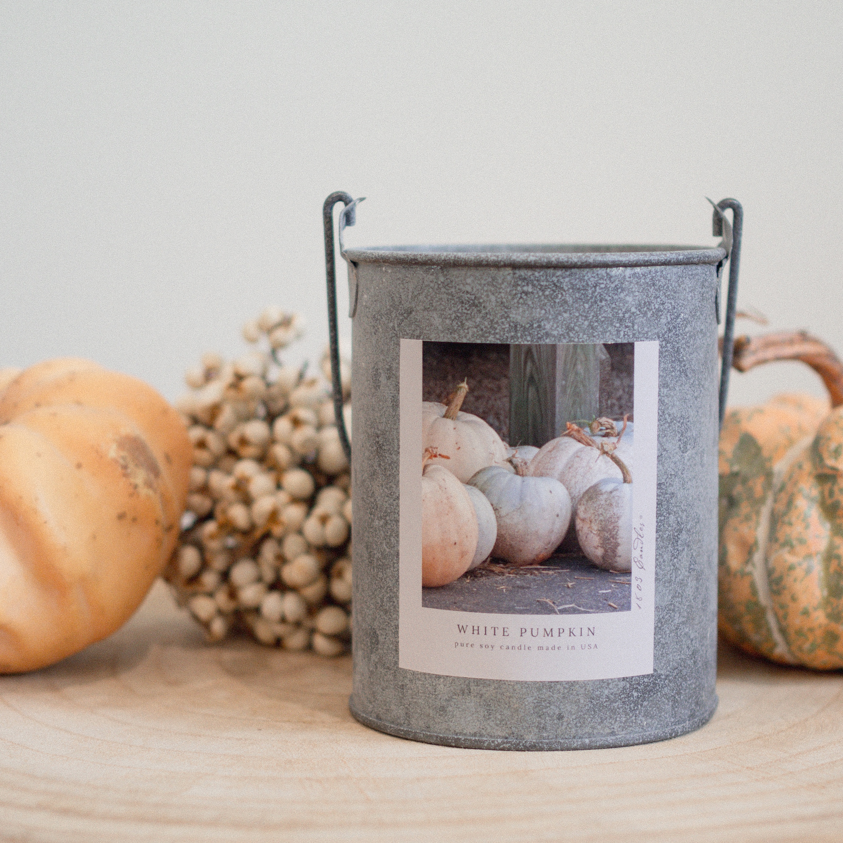 20oz. Tin Bucket Candle-White Pumpkin. 1803 Candles - Best Scented Soy ...